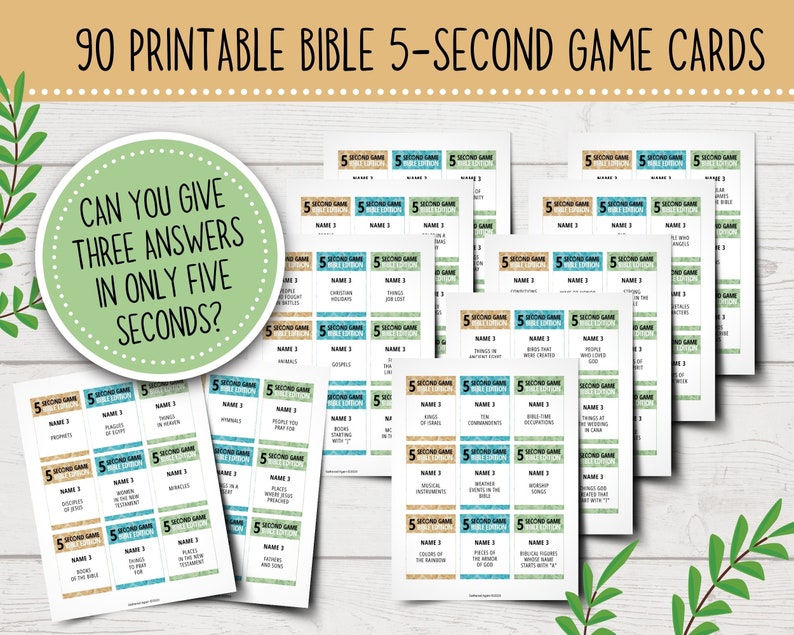 Christian Bible 5 Second Game Bible Edition 5 Second Game - Etsy
