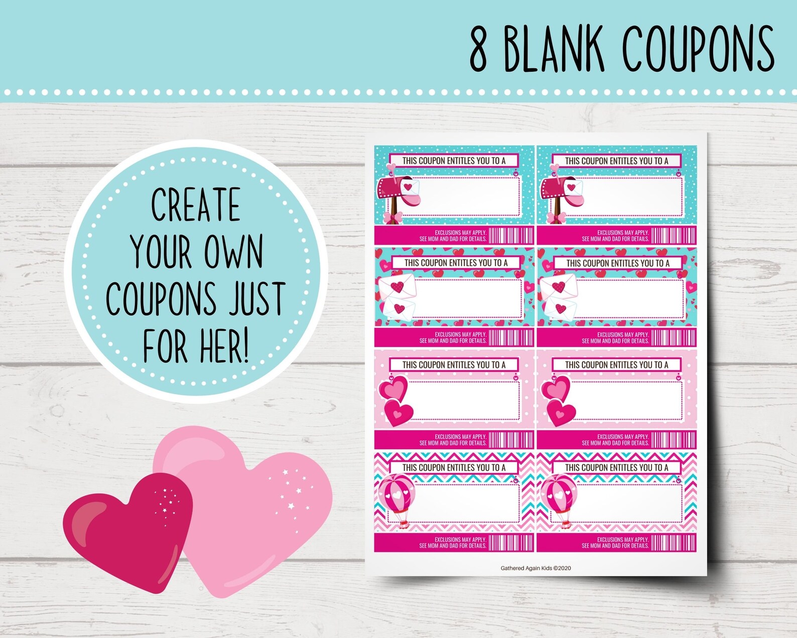 Valentine Coupons for Girls Valentine's Day Coupon Book - Etsy