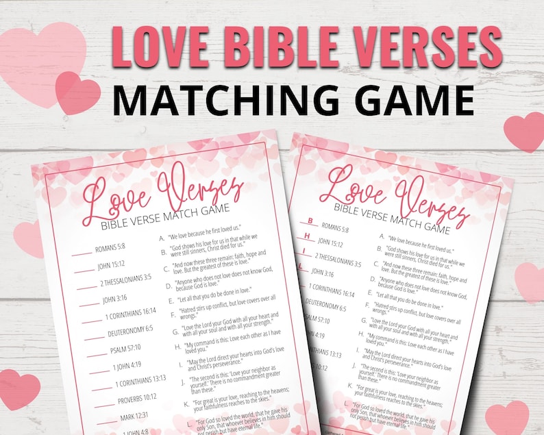 Love Bible Verses Match Game | Bible Verses Quiz | Bible Verses About ...