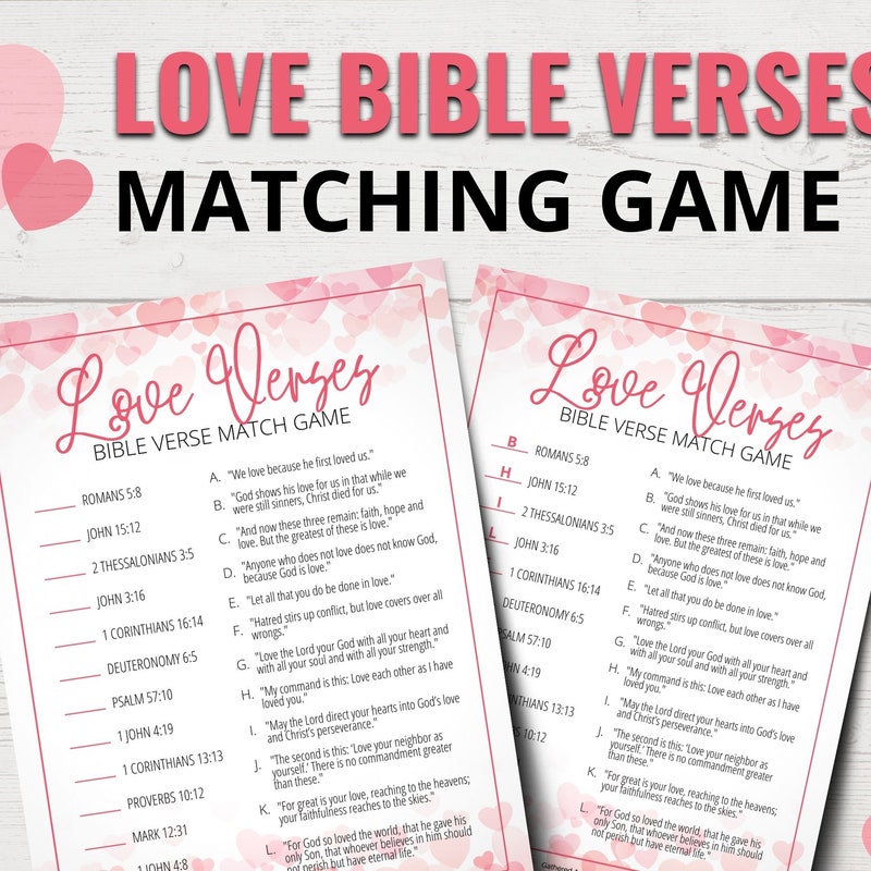 Bible Valentine Games - Etsy