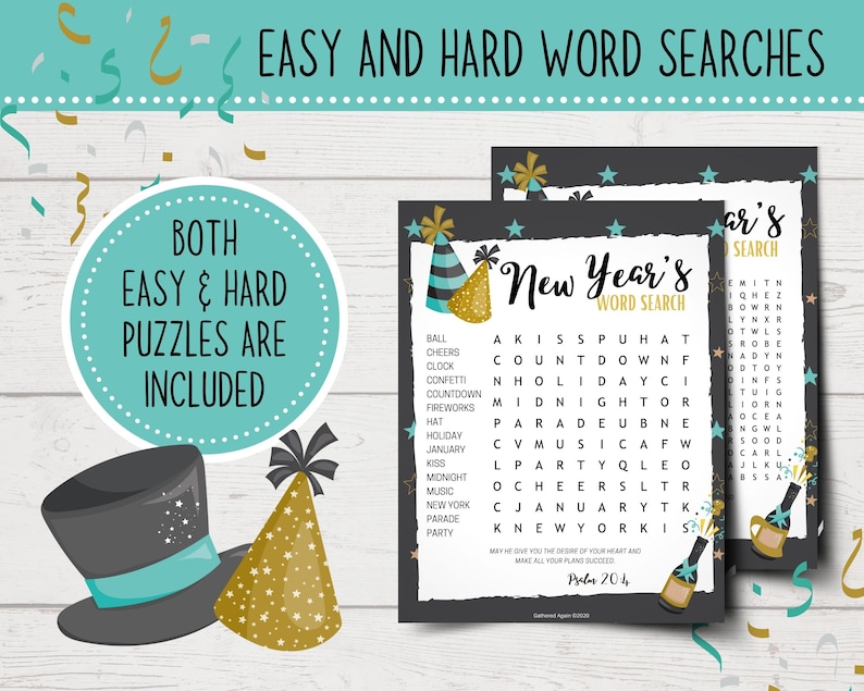 New Year's Eve Word Search Pack | New Year's Eve Puzzles | Printable ...
