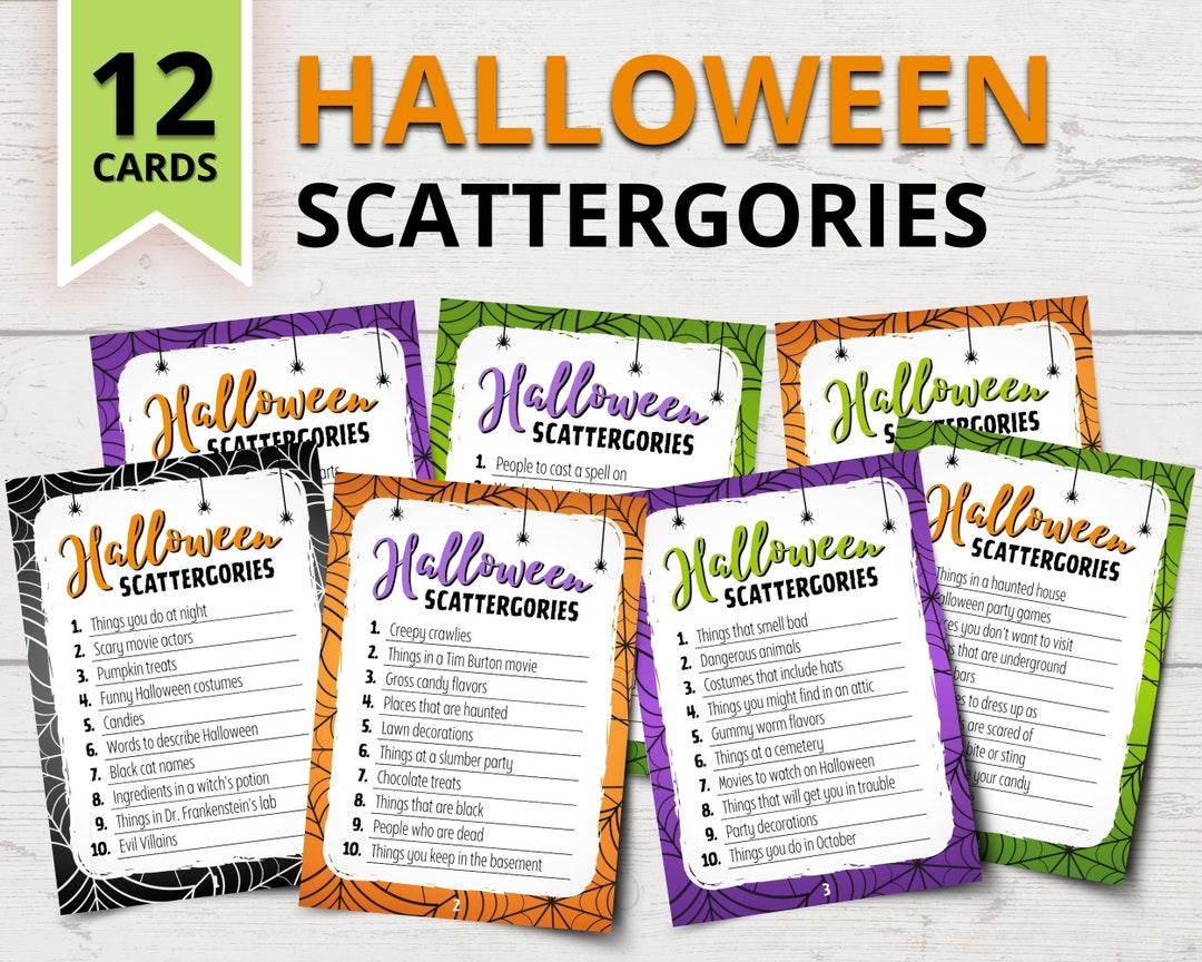 Printable Halloween Scattergories Game Halloween - Etsy
