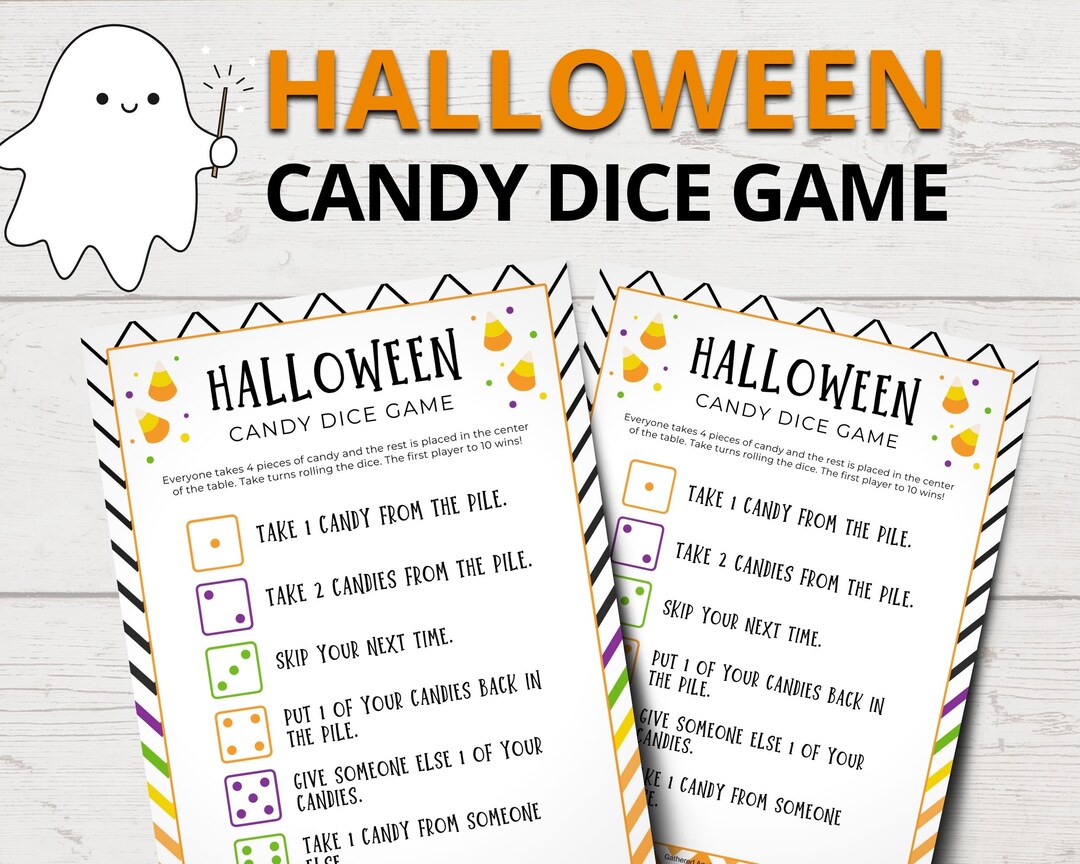 Halloween Candy Dice Game | Halloween Candy Party Game | Halloween ...