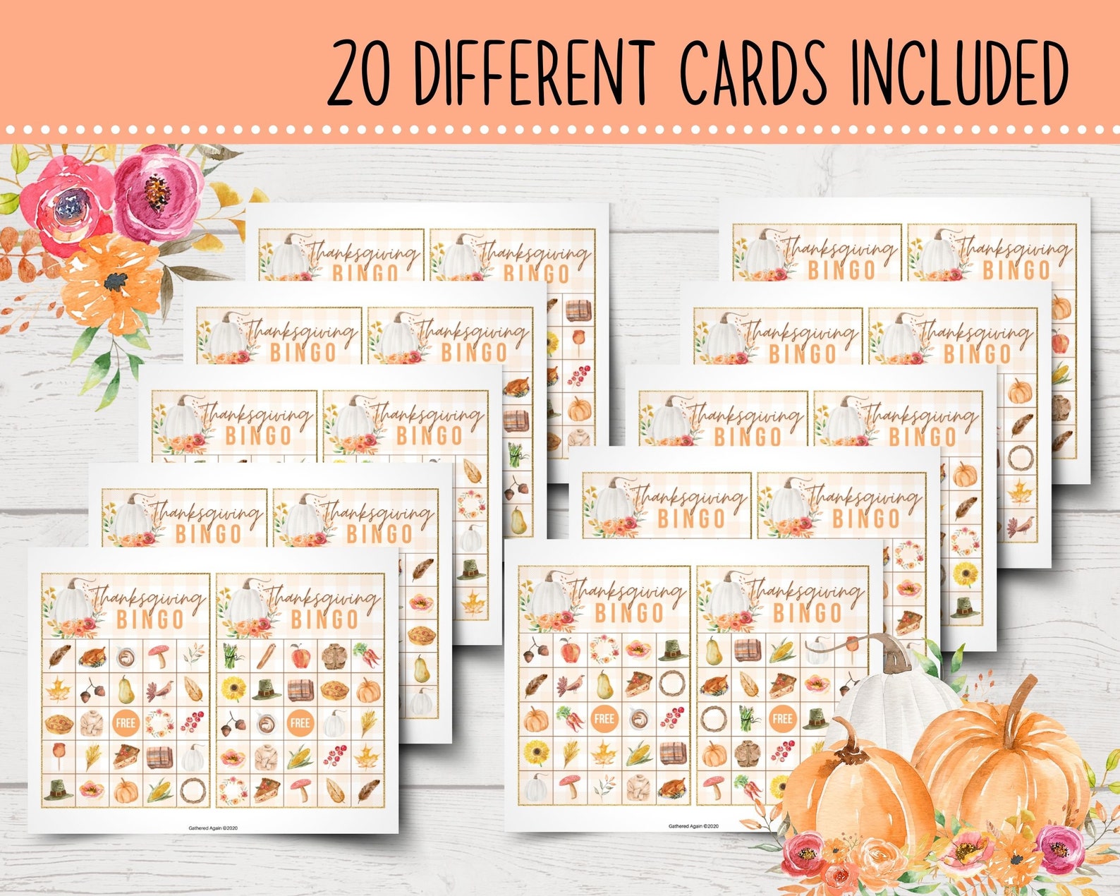 Thanksgiving Bingo Game | Thanksgiving Party Games | Beautiful ...