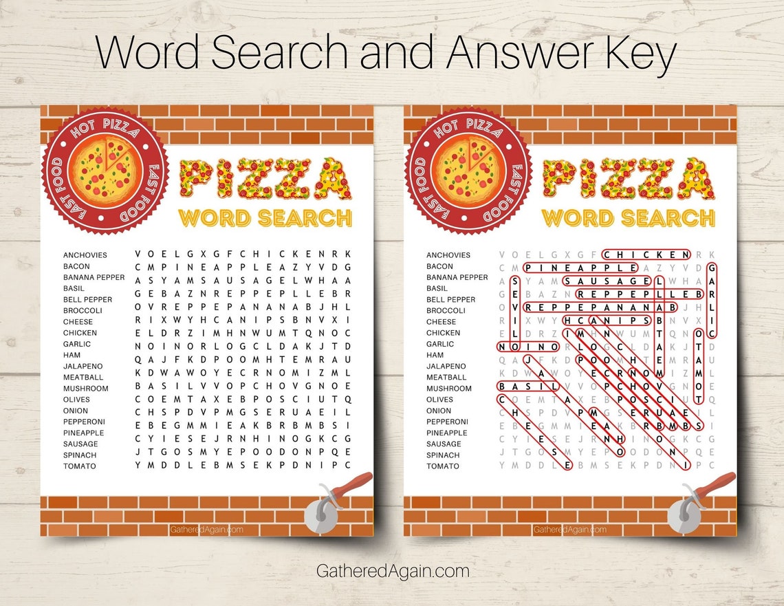 Pizza Party Word Search Puzzle for Kids printable Instant - Etsy