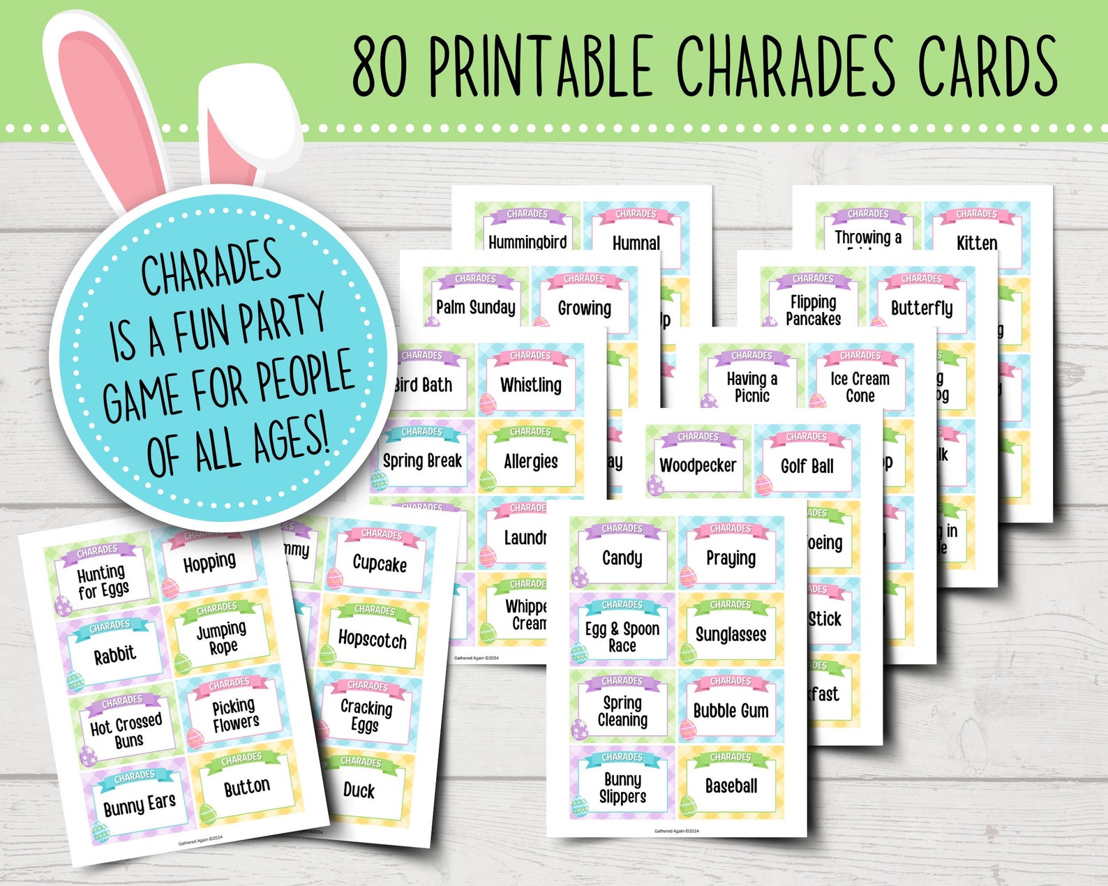 Easter Charades Game | Printable Spring Charades Cards | Easter Party ...