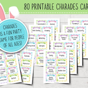 Easter Charades Game | Printable Spring Charades Cards | Easter Party ...