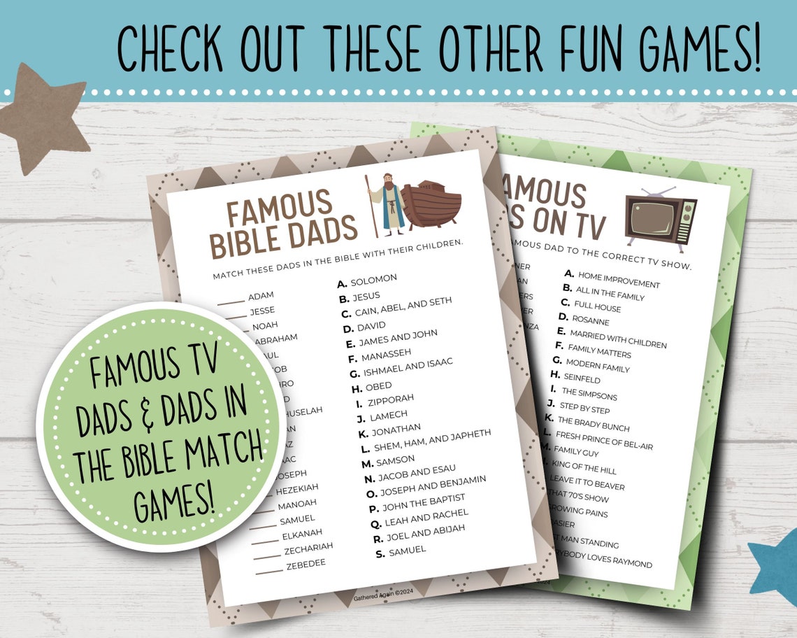Famous Movie Dads Match Game - Printable Father's Day Games - Dad Movie ...