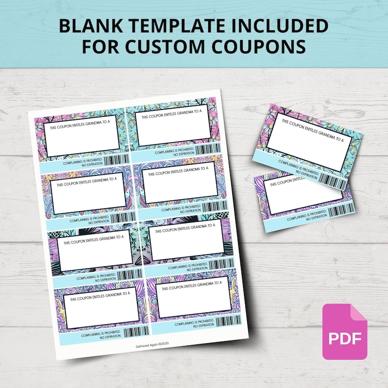 Printable Grandma Coupons | Printable Coupons for Grandma | Coupon Book ...