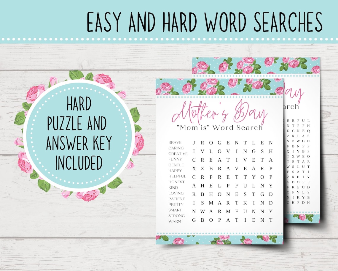Printable Mother's Day Word Searches Happy Mother's Day Games Printable ...