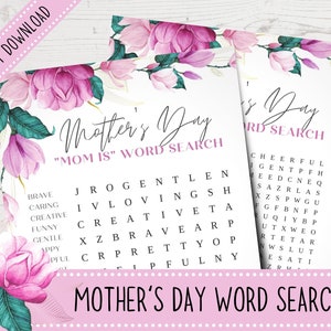 Printable Mother's Day Word Searches | Happy Mother's Day Games ...