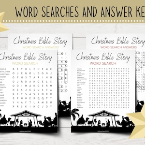 Christmas Bible Word Searches for Kids Christmas Story - Etsy