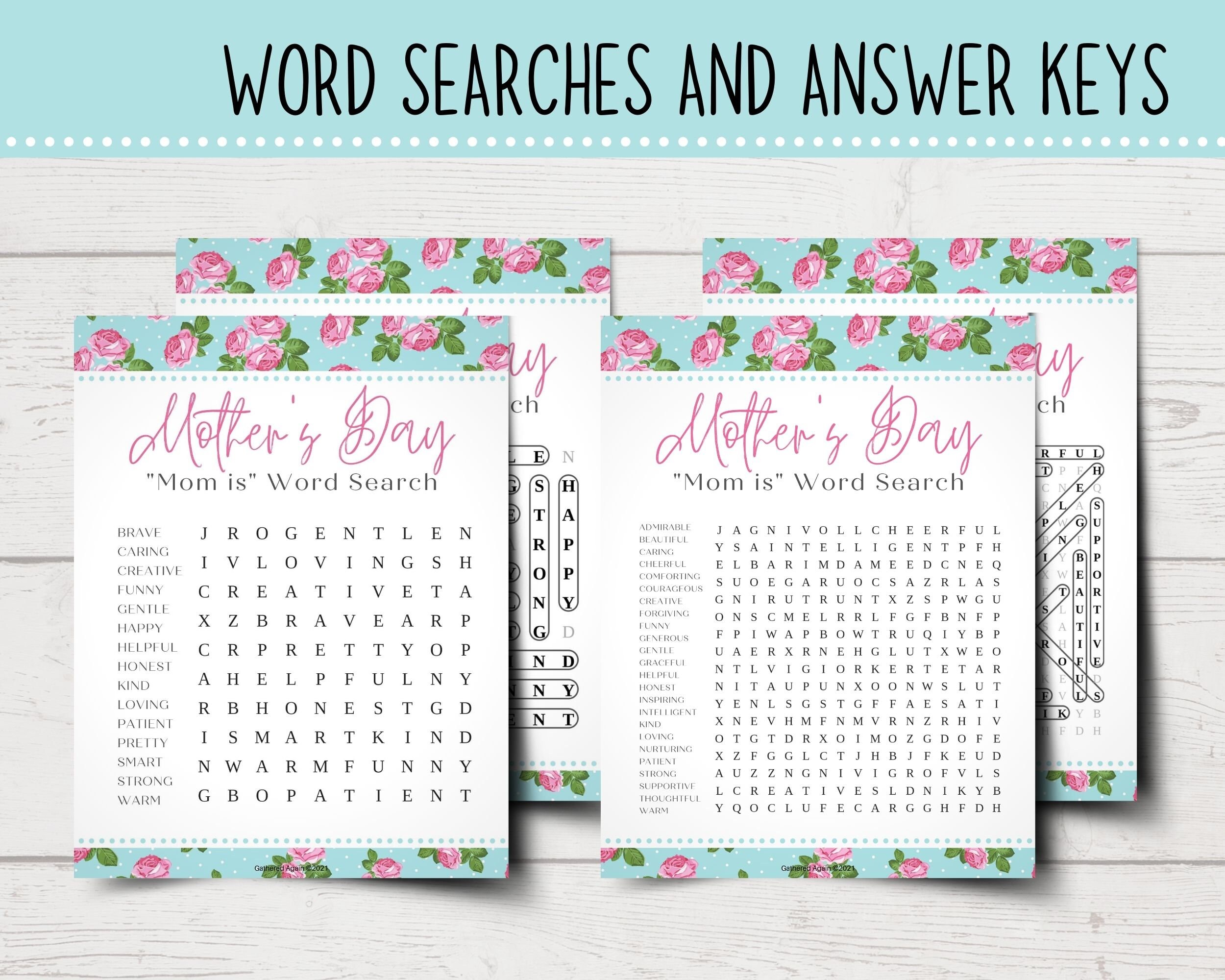 Printable Mother's Day Word Searches | Happy Mother's Day Games ...