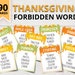 Thanksgiving Forbidden Word Game | Thanksgiving Taboo-style Game ...