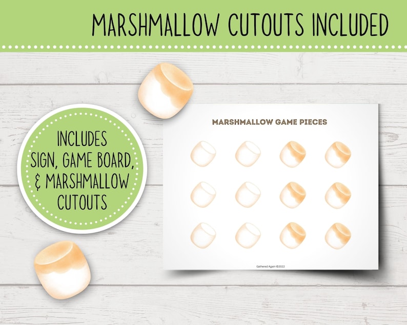 Printable Pin the Marshmallow Party Game Printable Camping - Etsy