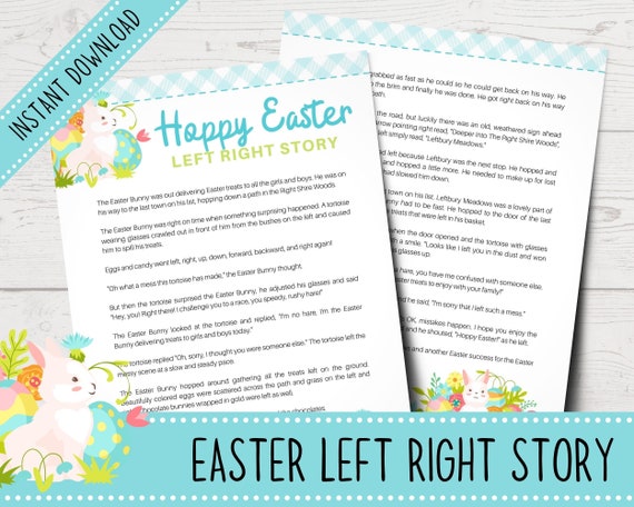 Printable Easter Left Right Game Easter Left Right Story - Etsy