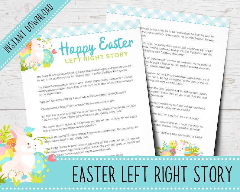 Printable Easter Left Right Game | Easter Left Right Story | Easter ...