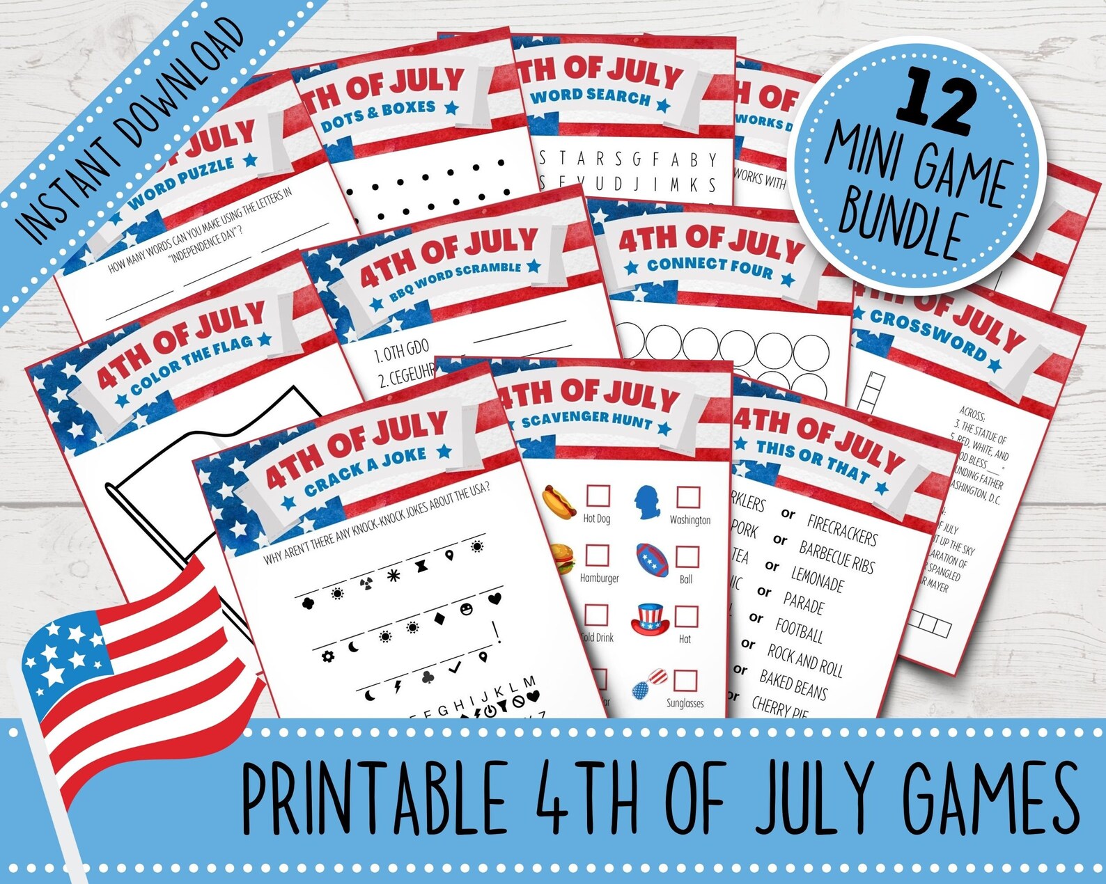 Printable 4th of July Games for Kids Printable Fourth of July Party ...