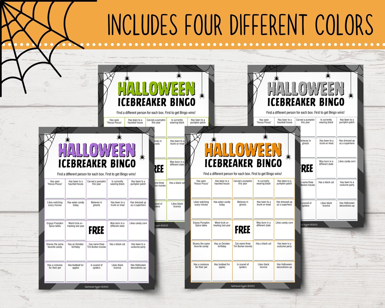 Halloween Icebreaker Bingo Game | Printable Halloween Bingo | Halloween ...