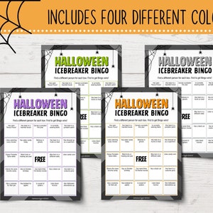 Halloween Icebreaker Bingo Game | Printable Halloween Bingo | Halloween ...