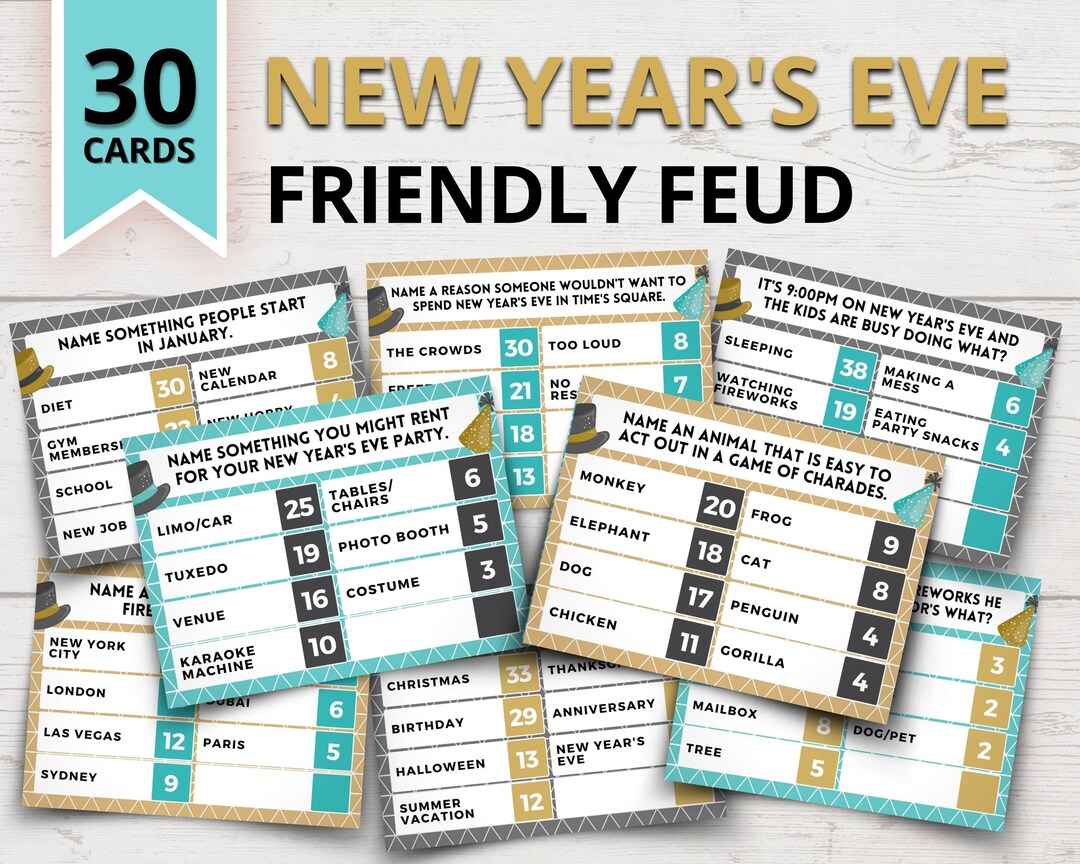 Printable New Year's Eve Feud Game | New Year's Eve Family Feud-style ...
