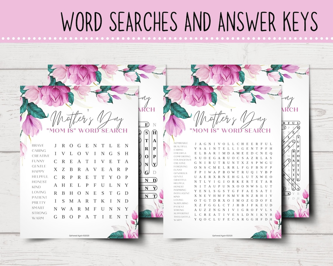 Printable Mother's Day Word Searches | Happy Mother's Day Games ...
