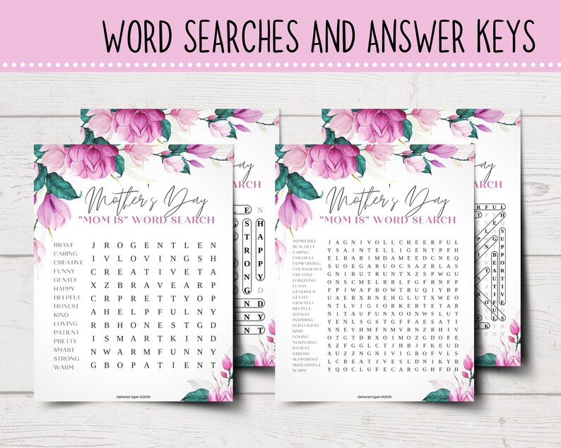Printable Mother's Day Word Searches Happy Mother's Day Games Printable ...