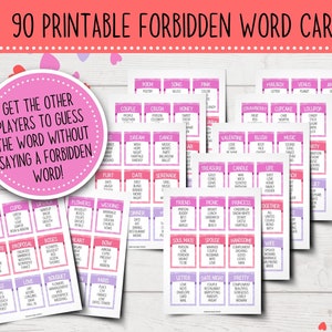 Valentine's Day Forbidden Word Game | Valentine's Day Taboo-style Game ...