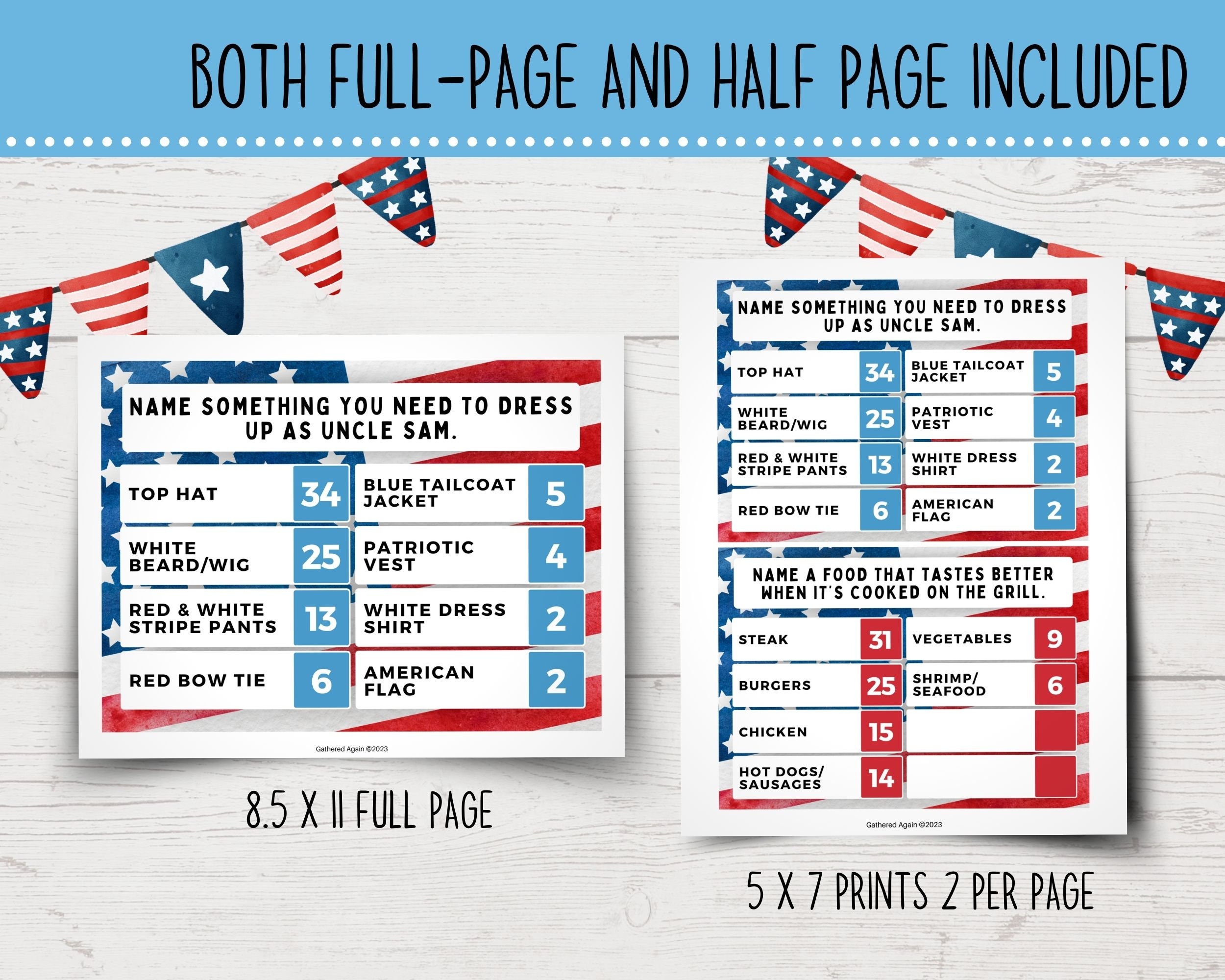 Printable 4th of July Feud Game | Independence Day Friendly Feud Game ...
