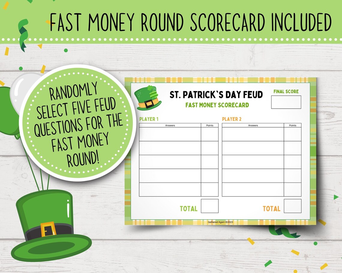 Printable St. Patrick's Day Feud Game | St. Patrick's Day Family Feud ...