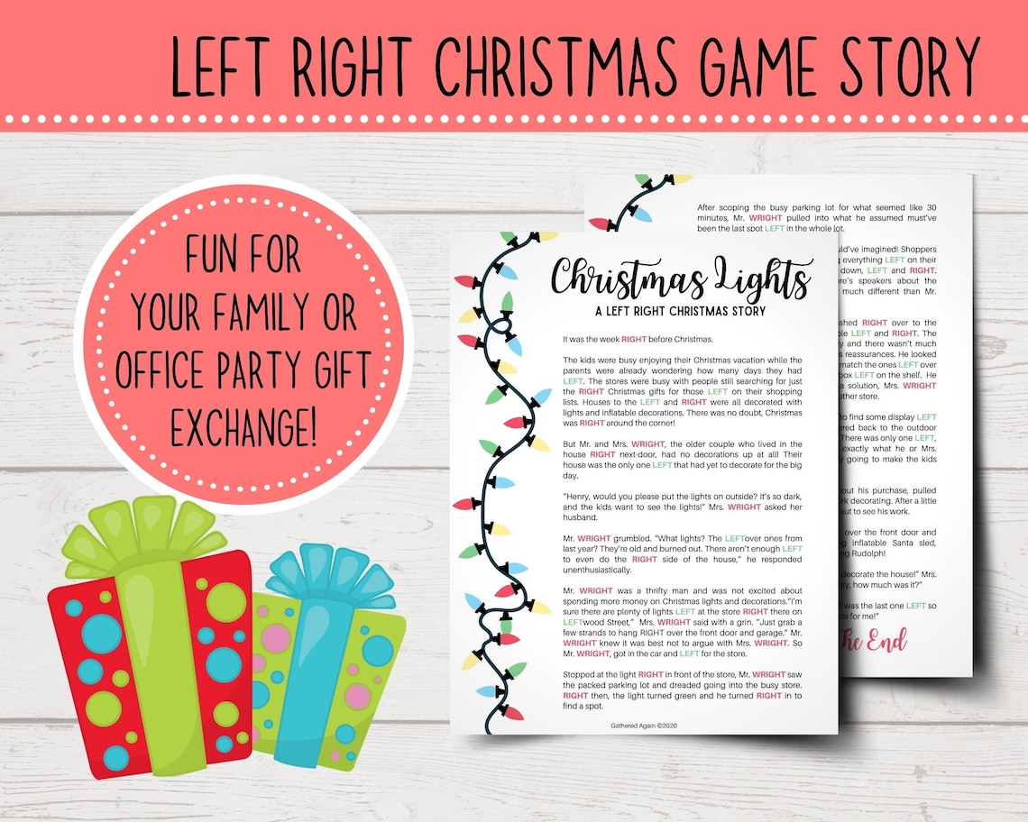 Left Right Christmas Game Funny Christmas Left Right Story | Etsy