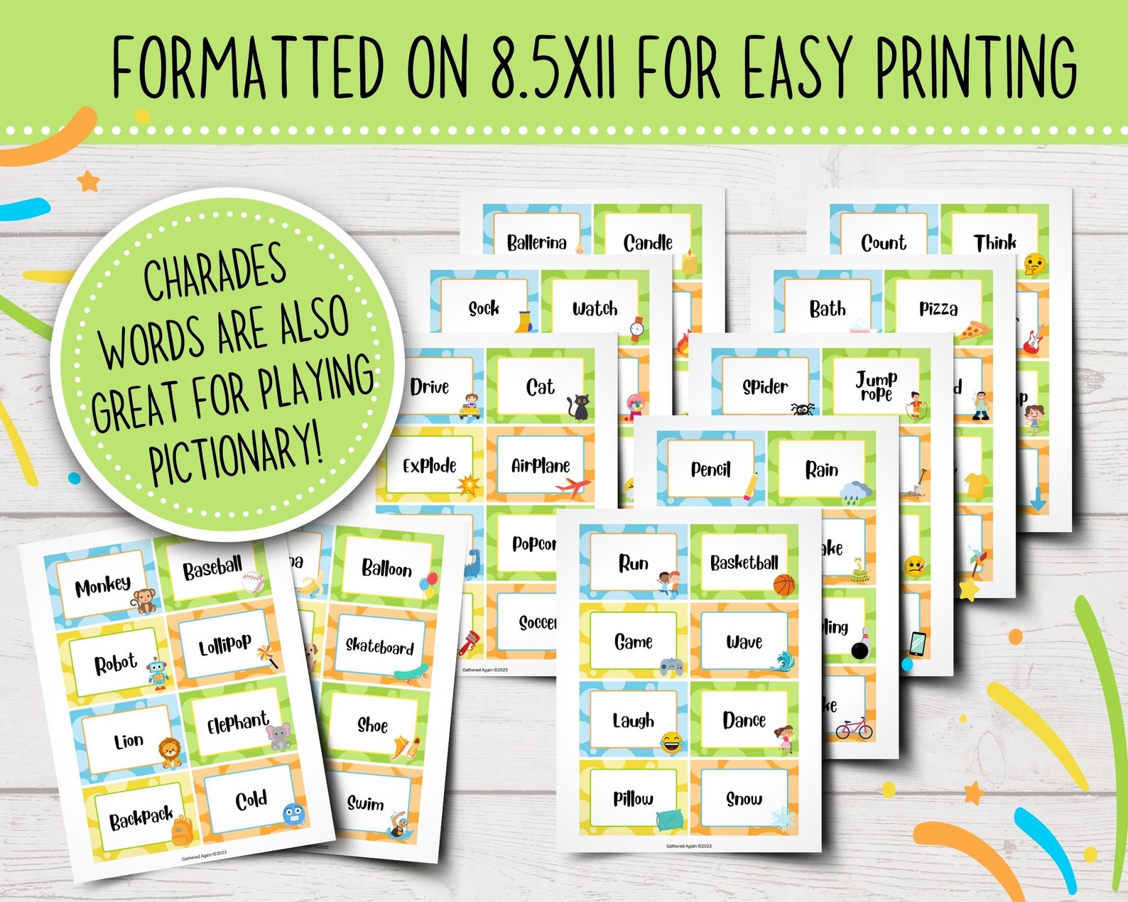 Charades Game for Kids | Printable Kid-edition Charades | Classroom ...