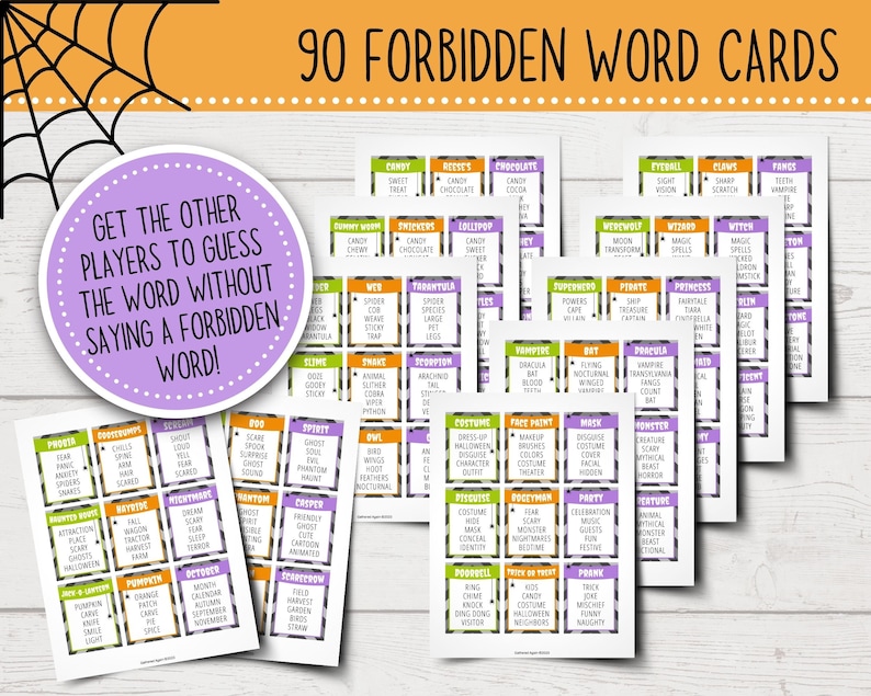 Halloween Forbidden Word Game | Halloween Taboo-style Game | Printable ...