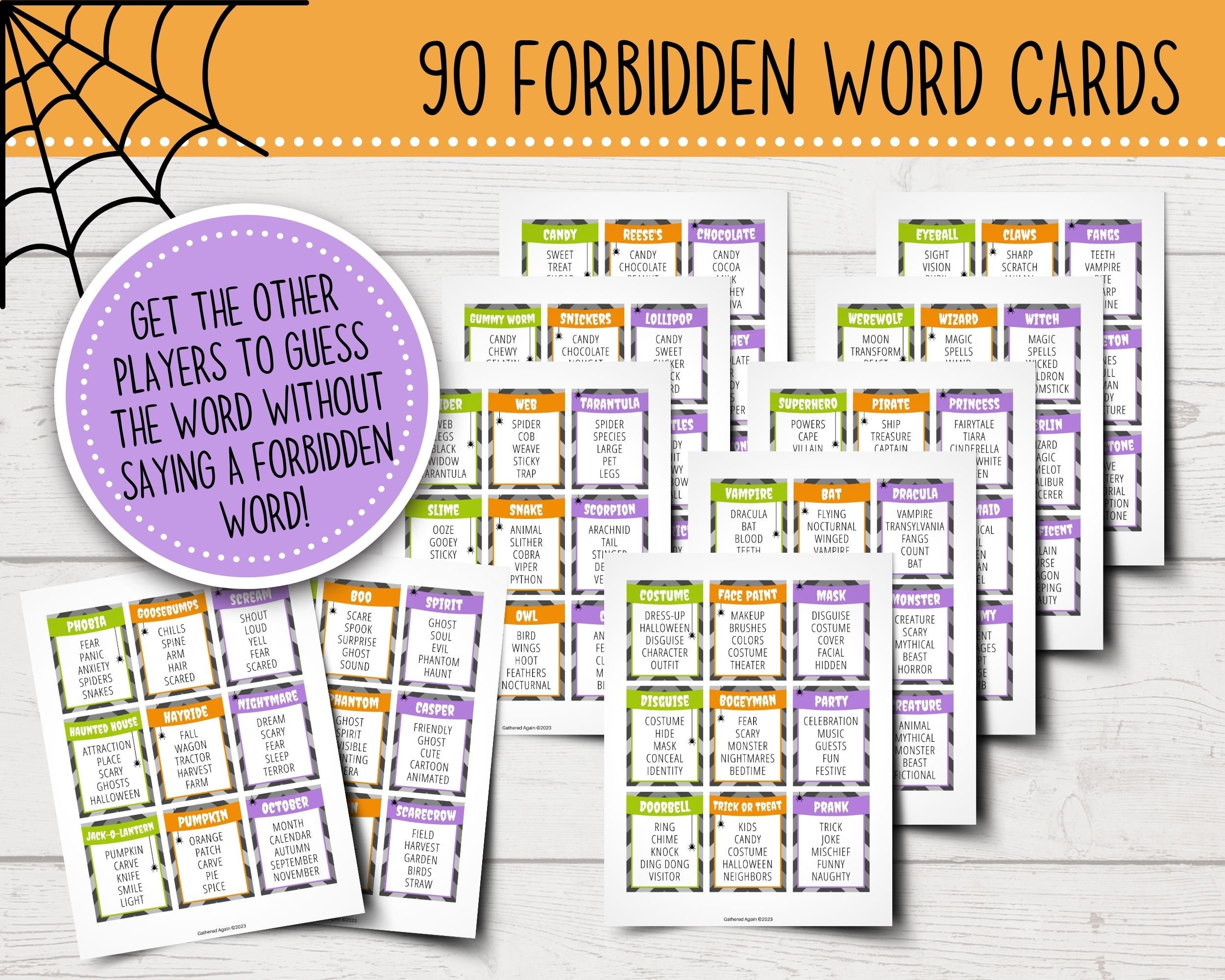 Halloween Forbidden Word Game | Halloween Taboo-style Game | Printable ...