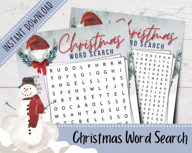 Christmas Word Search Bundle | Christmas Puzzles | Printable Winter ...