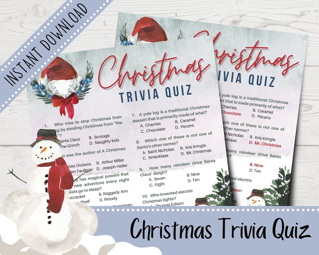 Christmas Trivia Quiz | Christmas Trivia Questions | Christmas Party ...