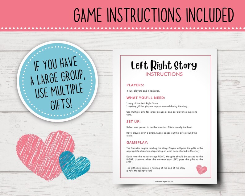 Made With Love Valentine's Day Left Right Game | Valentine Left Right ...