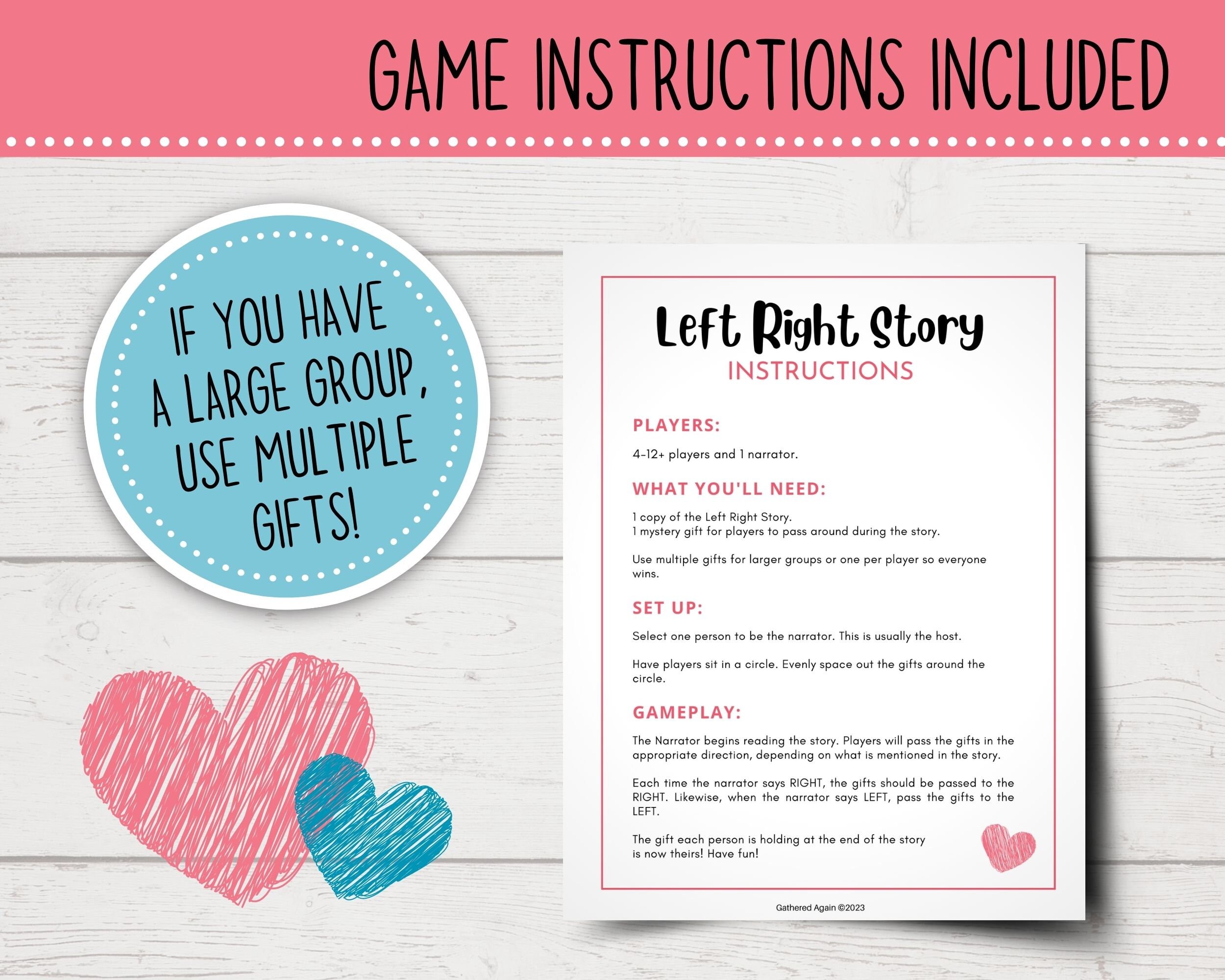 Made With Love Valentine's Day Left Right Game | Valentine Left Right ...