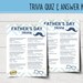 Father's Day Trivia Quiz Activities and Games Fun Facts Printable ...