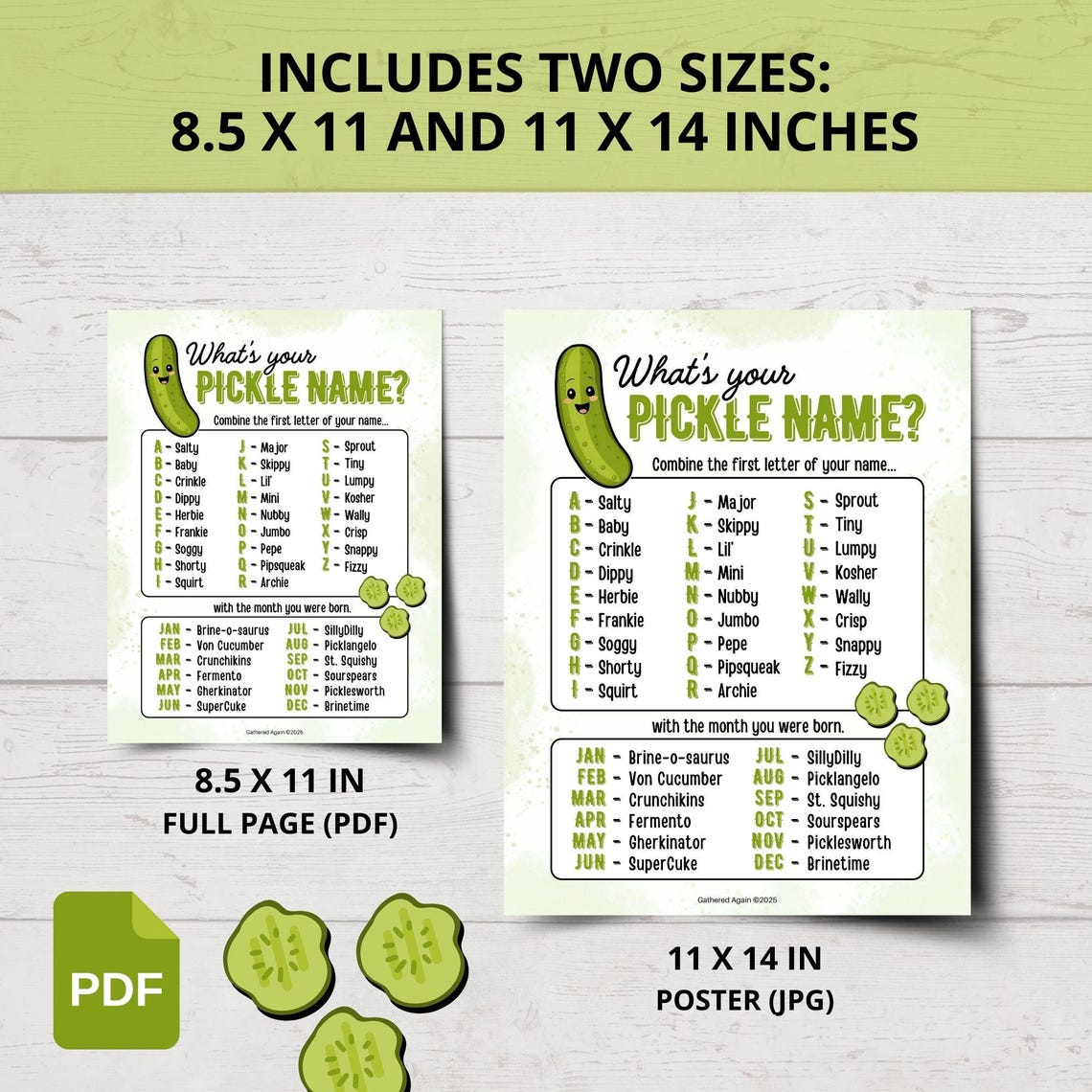 What's Your Pickle Name? | Printable Pickle Name Game | Funny Pickle ...