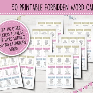 Bridal Shower Forbidden Word Game | Wedding Taboo-style Game | Bridal ...