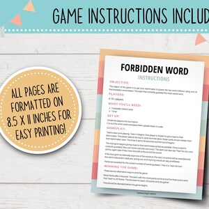 Family Reunion Forbidden Word Game | Printable Family Reunion Taboo ...