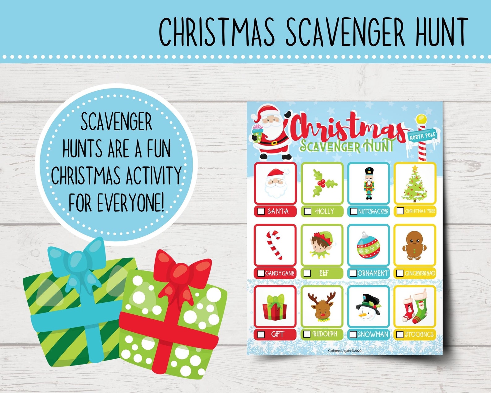 Christmas Scavenger Hunt for Kids Christmas Party Games Fun Christmas ...