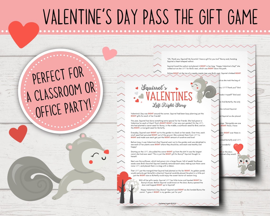 Squirrel's Valentine's Day Left Right Game | Valentine Left Right Story ...