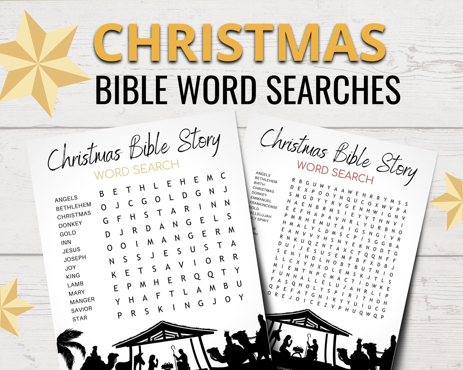 Christmas Bible Word Searches for Kids | Christmas Story Lesson ...