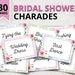 Bridal Shower Charades Game | Wedding Charades Cards | Printable Bridal ...