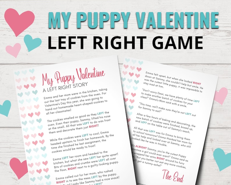 My Puppy Valentine Left Right Game | Valentine's Day Left Right Story ...
