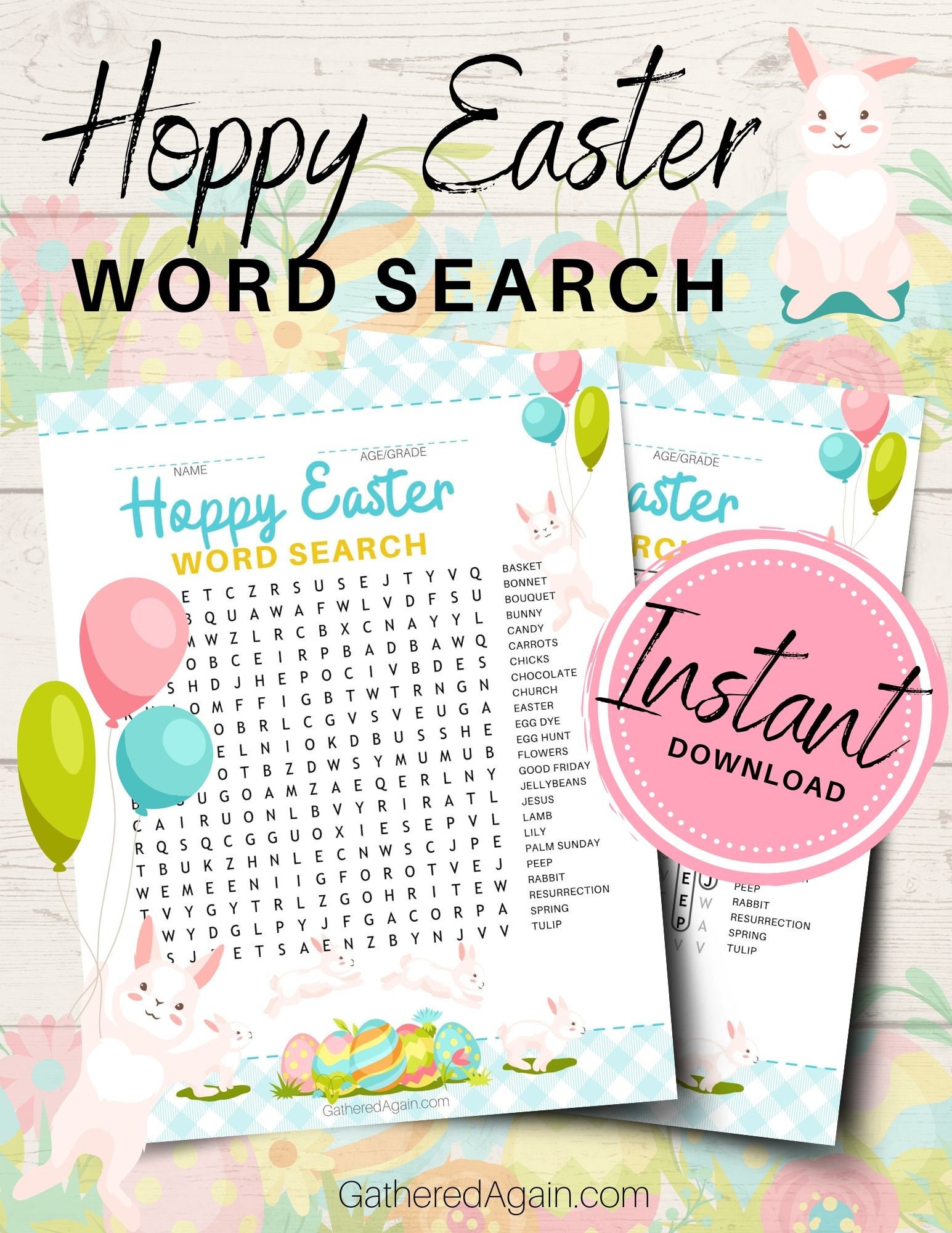 Hoppy Easter Word Search [printable] Instant Download PDF! - Etsy