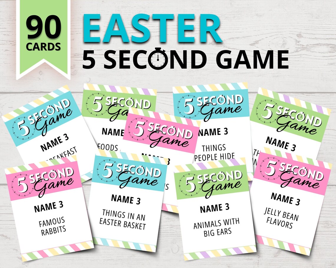 Easter 5 Second Game | Printable Easter Party Games | Christian Easter ...