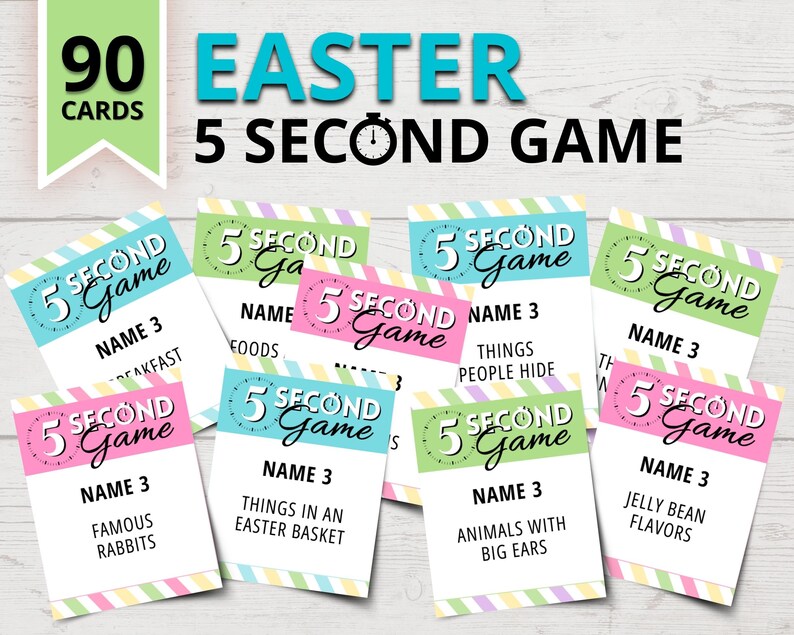 Easter 5 Second Game | Printable Easter Party Games | Christian Easter ...